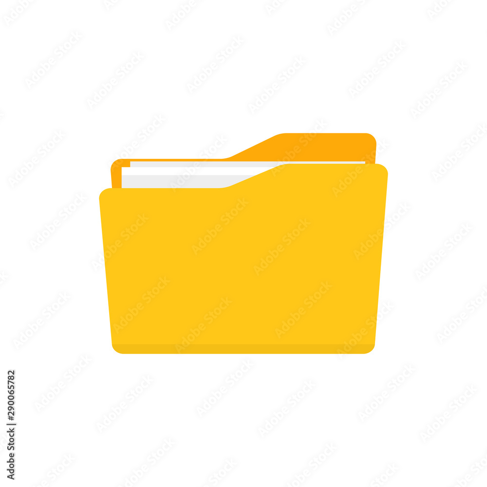 open folder icon. Folder with documents on white background, vector ... open folder icon. Folder with documents on white background, vector ...
