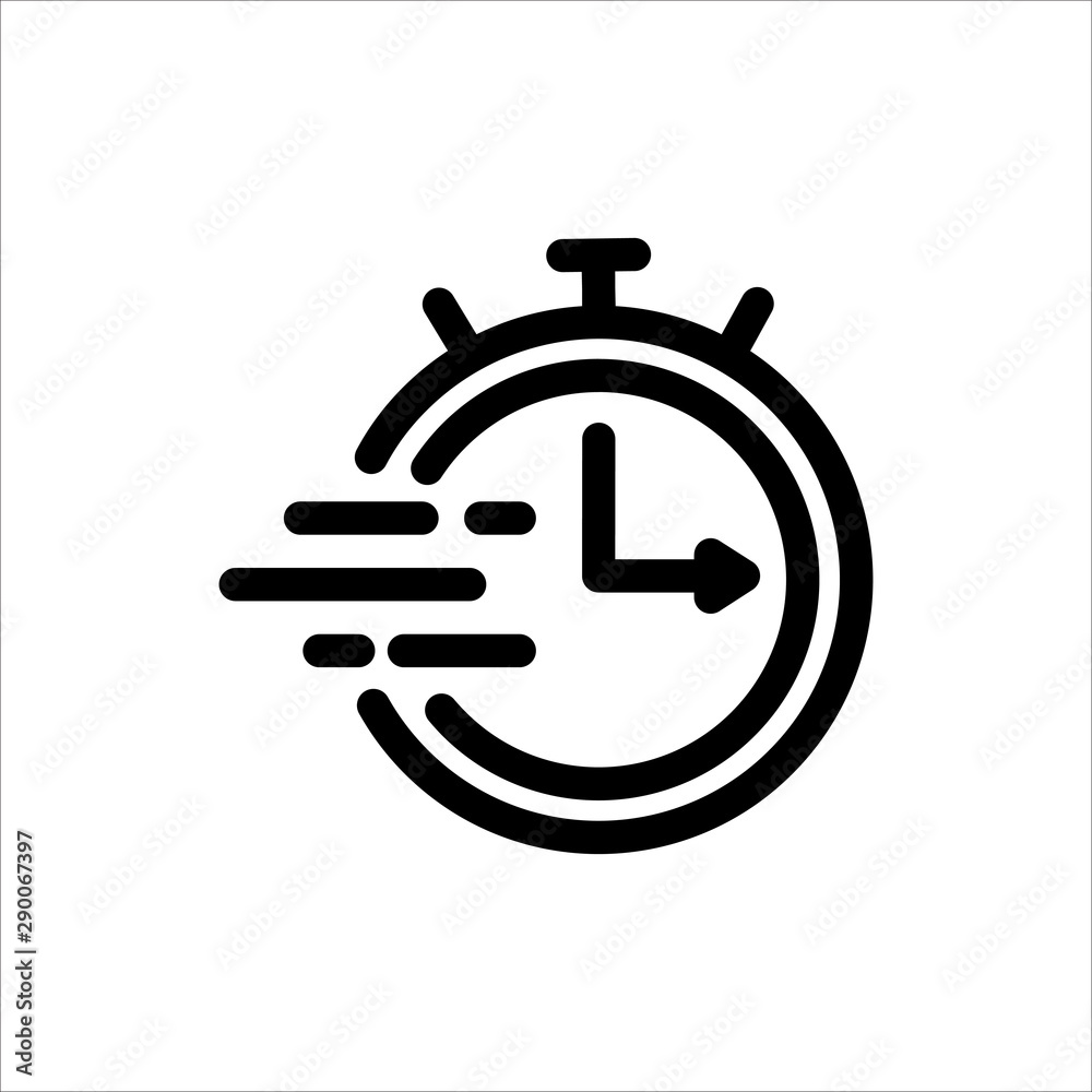 Clock icon. Symbol of time with trendy flat line style icon for web ...
