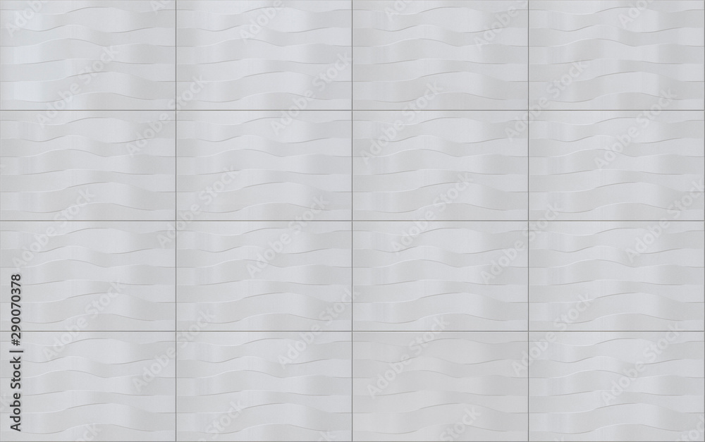 Wall tiling wavy pattern, seamless texture map for 3d graphic. Stock ...