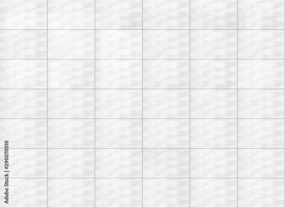 Wall tiling wavy pattern, seamless texture map for 3d graphic. Stock ...