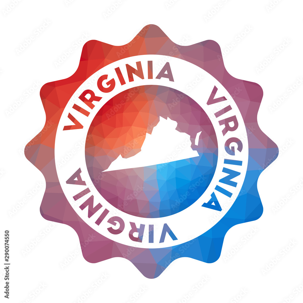 Virginia low poly logo. Colorful gradient travel logo of the us state ...
