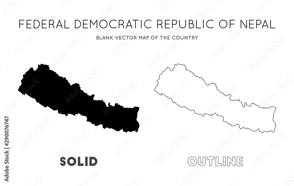 Nepal map. Blank vector map of the Country. Borders of Nepal for your ...