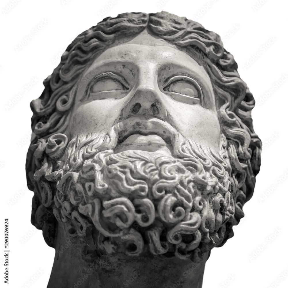 Head and shoulders detail of the ancient sculpture Stock Photo | Adobe ...