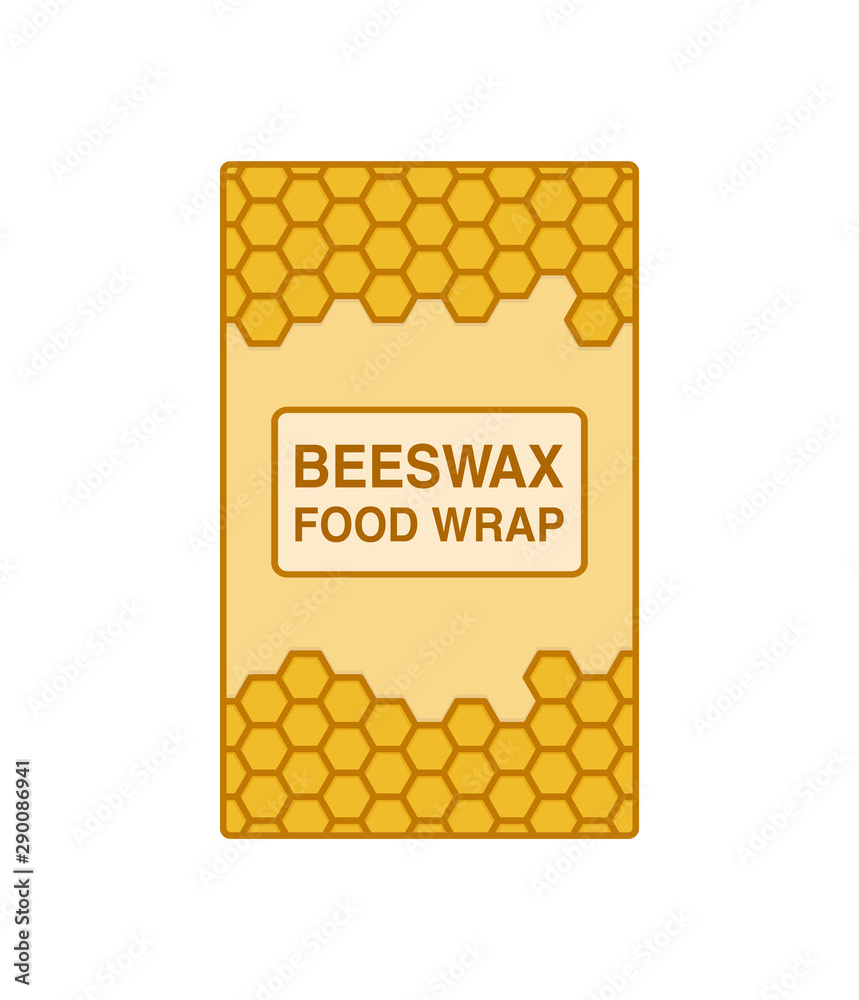 Beeswax wrap packaging isolated on white background. Vectoe ...