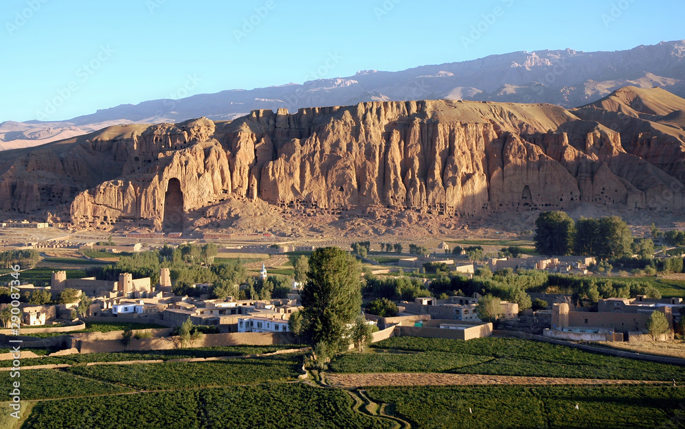 Bamyan (Bamiyan) in Central Afghanistan. This is a view over the Bamyan ...