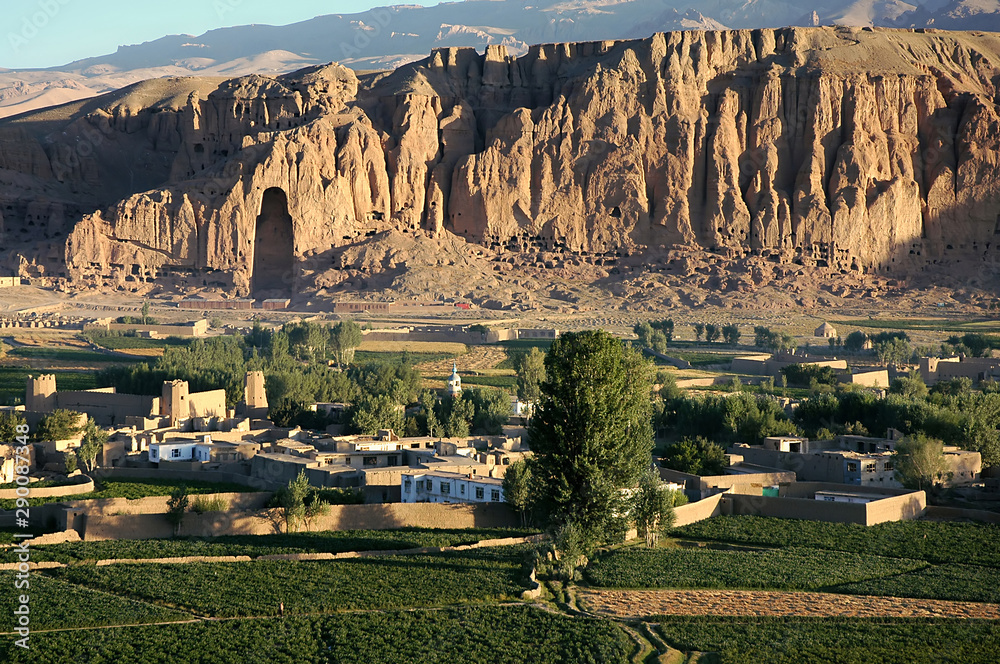 Bamyan (Bamiyan) in Central Afghanistan. This is a view over the Bamyan ...