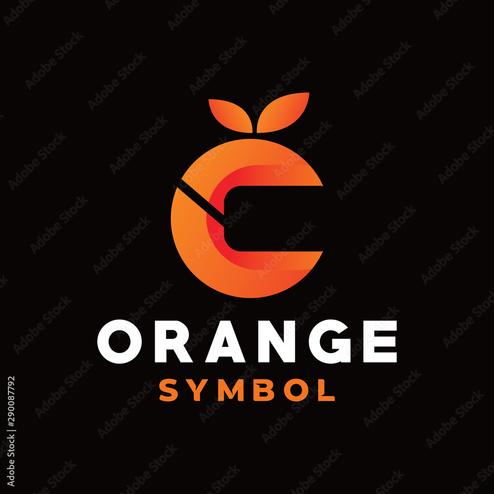 Orange Logo design. Fruit Emblem vector concept and Modern icon. Lemon ...