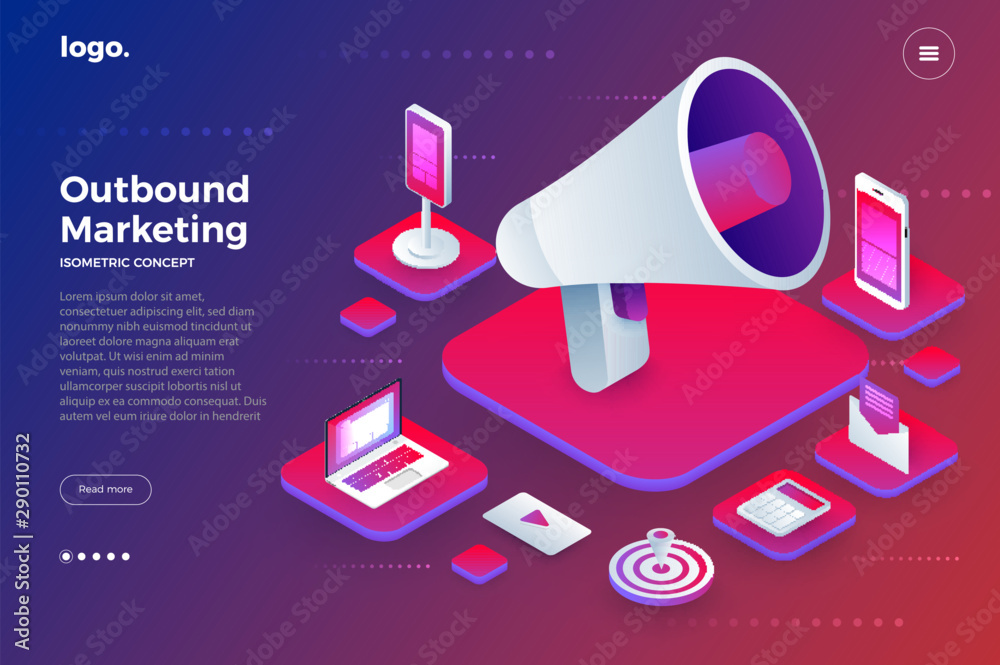 Illustrations outbound marketing Stock Vector | Adobe Stock