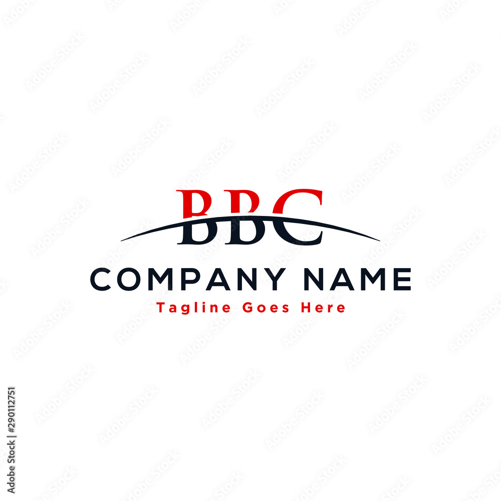 Initial letter BBC, overlapping movement swoosh horizon logo design ...