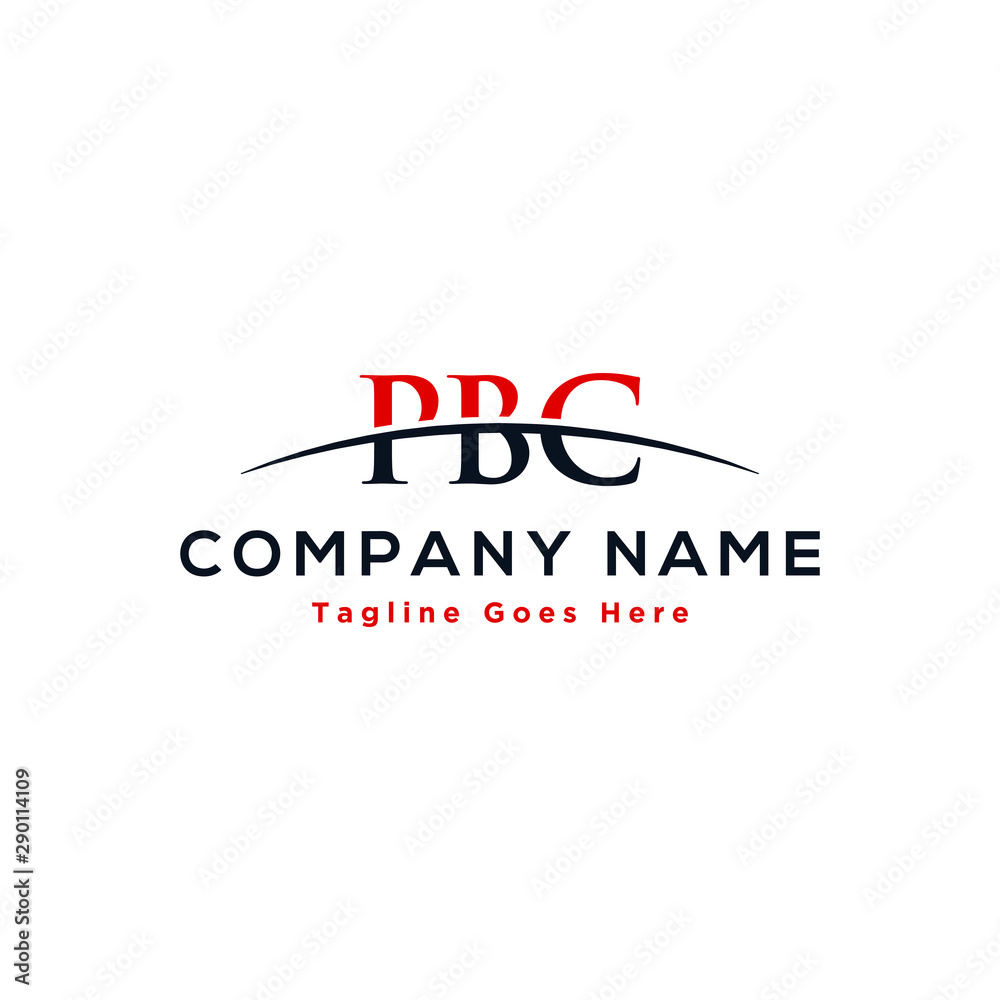 Initial letter PBC, overlapping movement swoosh horizon logo design ...