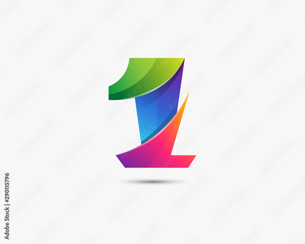 Number One logo shape template. Awesome number 1 logo design concept ...