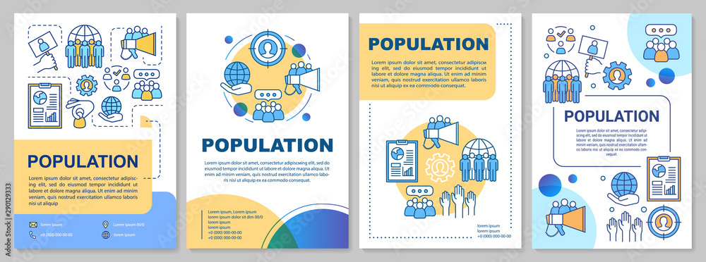 Stockvector Population brochure template. Flyer, booklet, leaflet print ...