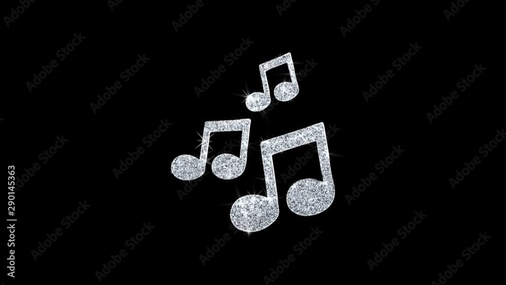 Music Song Chords Icon Sparkling Shining White Blinking Particles ...