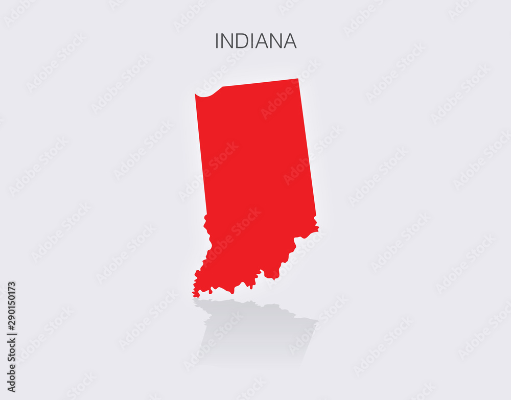 State of Indiana Map in the United States of America Stock Vector ...