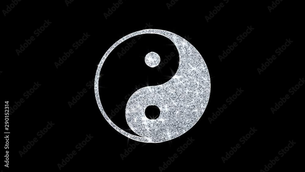 Yin Yang Symbol Of Harmony Icon Sparkling Shining White Blinking ...
