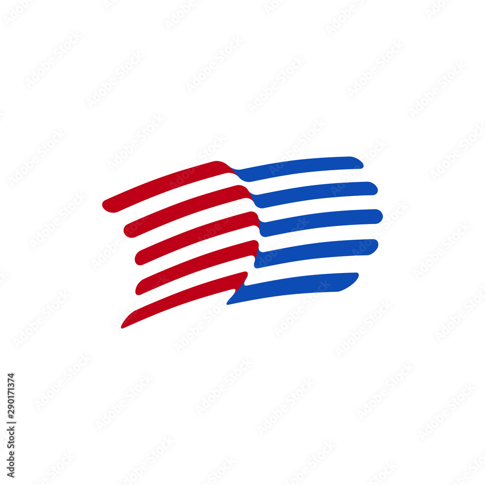 american flag of united states of america. Abstract Simple Flag Logo ...