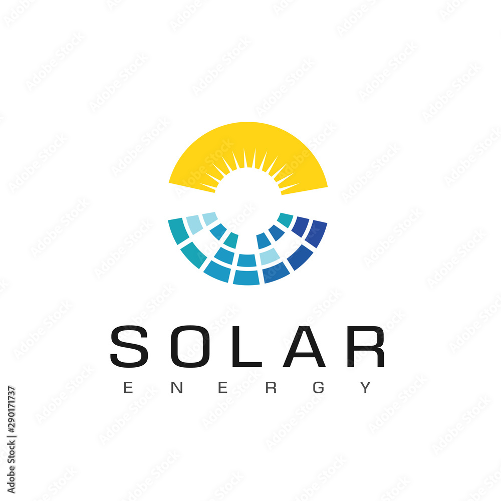 Solar Energy Logo Design Template Stock Vector | Adobe Stock