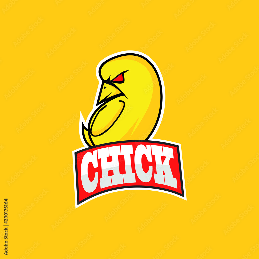 yellow chicken mascot logo. chick mascot logo. Cool Chick E Sports Logo ...