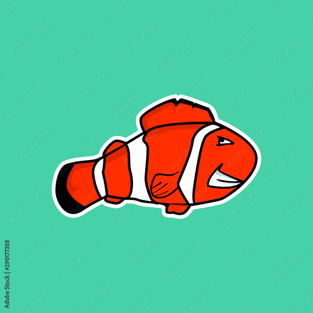 angry clown fish mascot Stock Vector | Adobe Stock