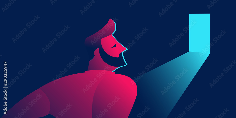 light at the end of the tunnel, depression, hope concept in red and ...