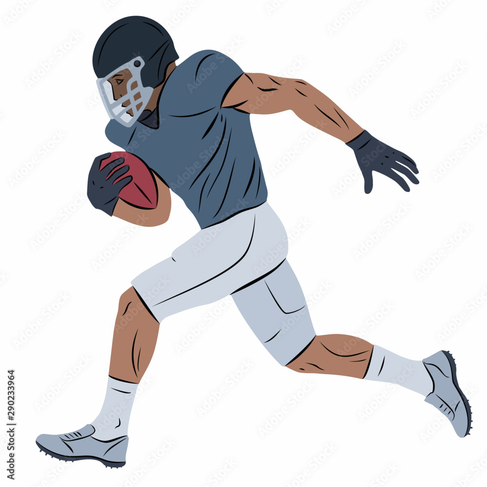 isolated illustration of a football player, vector drawing Stock Vector ...
