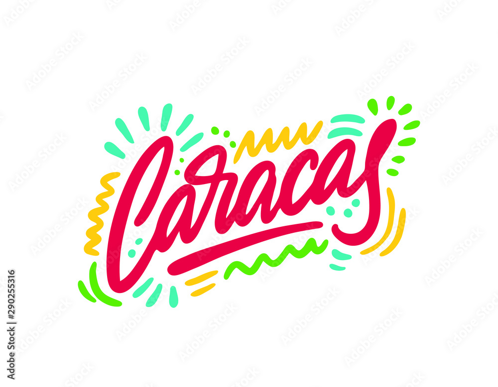 typography; symbol; text; caracas; background; word; design; vector ...