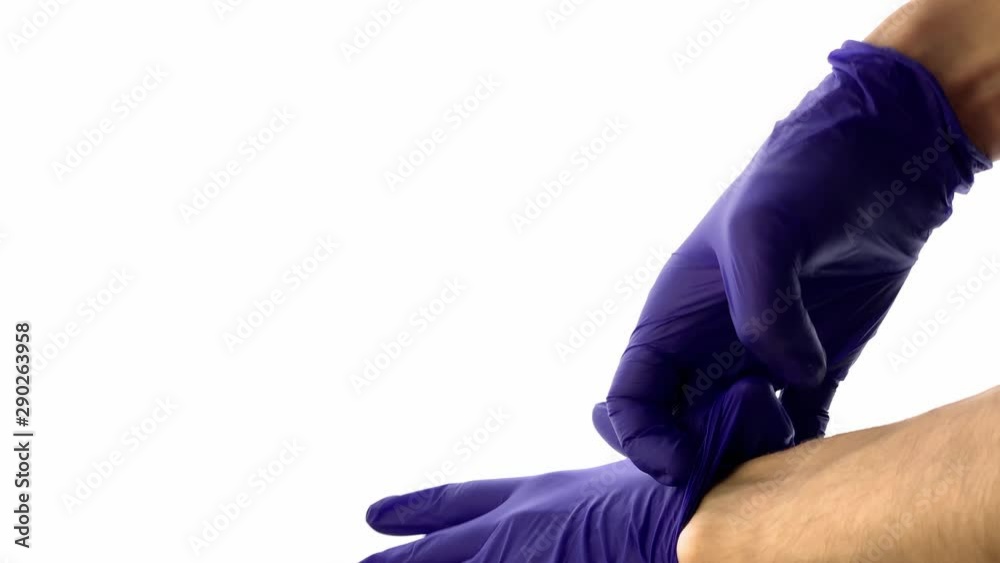 Doctor Prepare For Surgery Putting Protective Gloves On Before ...