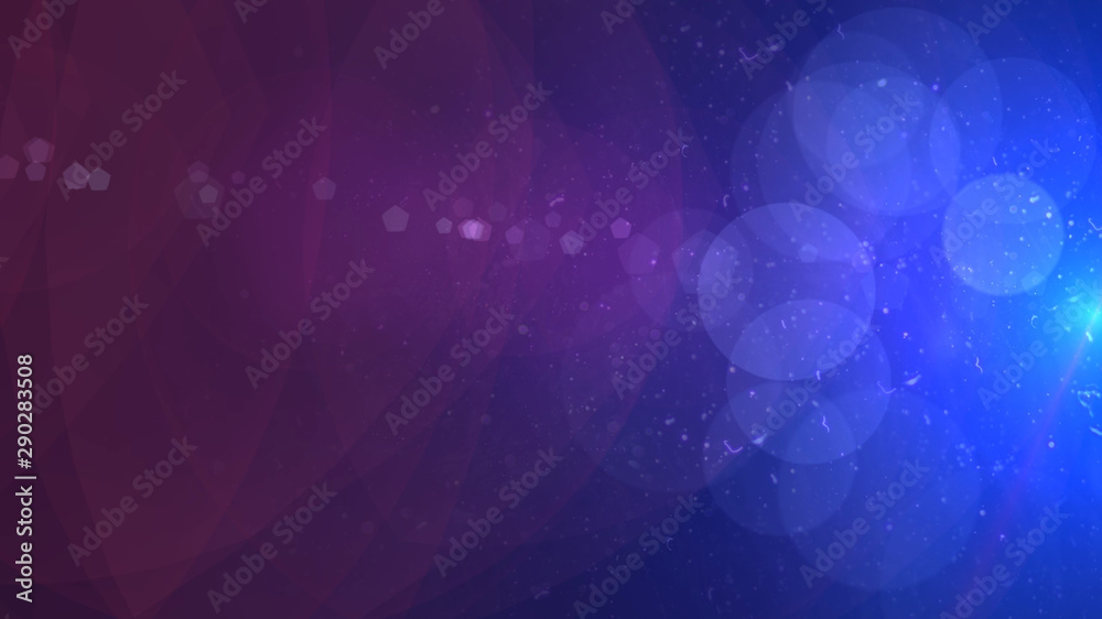 Isolated blue and purple lens flare. Magical lights, glare, shiny bokeh ...