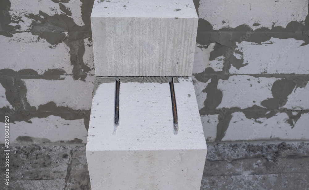 lightweight concrete block, bricks used in the construction of the new ...