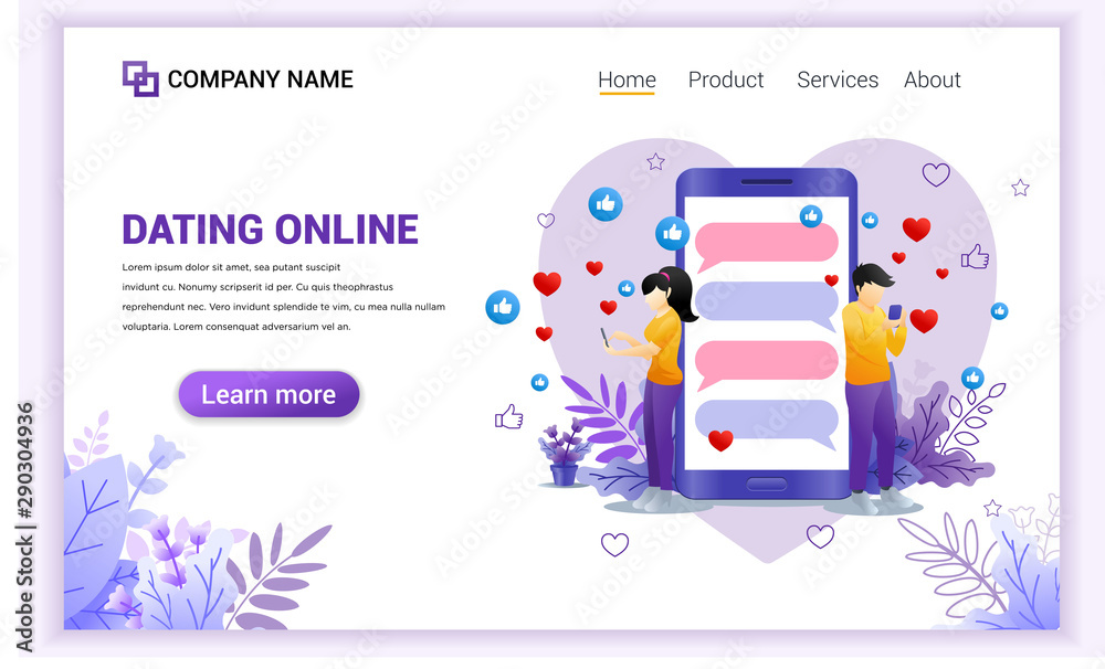 Online dating with couple relationship and smartphone concept. young ...