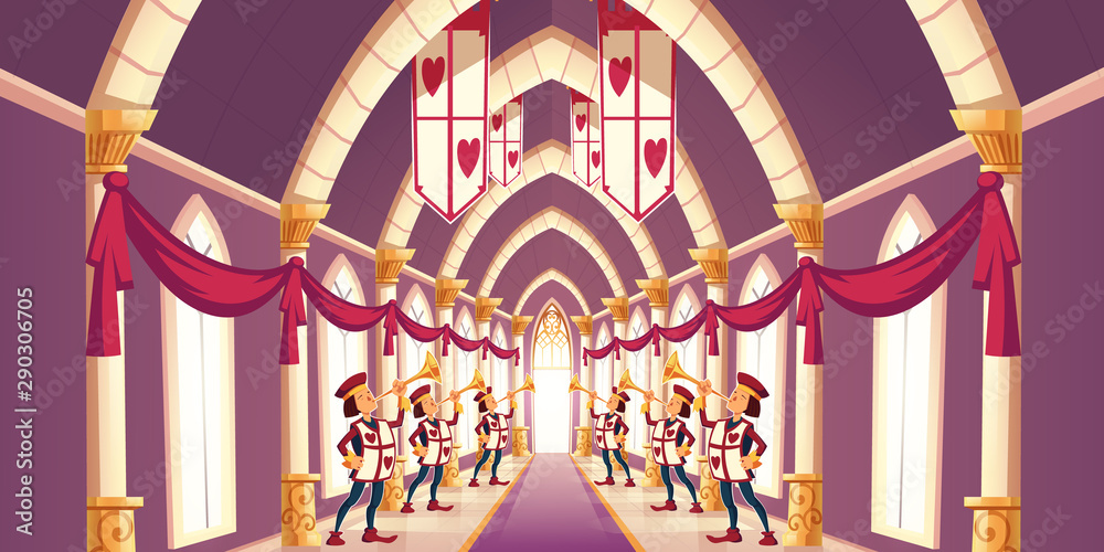 Royal ball, solemn ceremony in kings castle concept. Fairytale ...