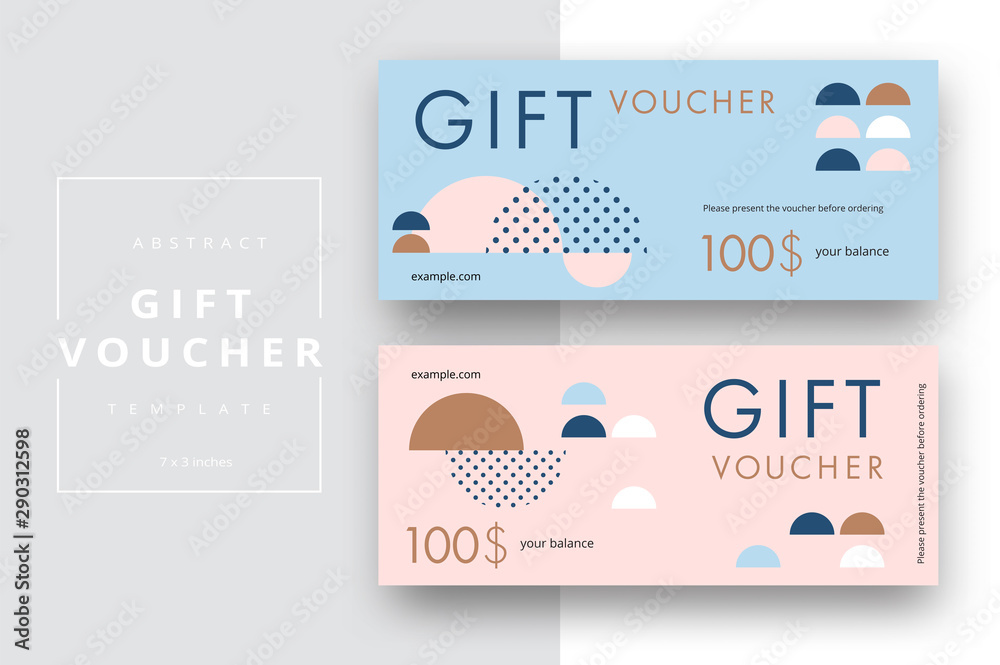 Abstract gift voucher card template. Modern discount coupon or ...