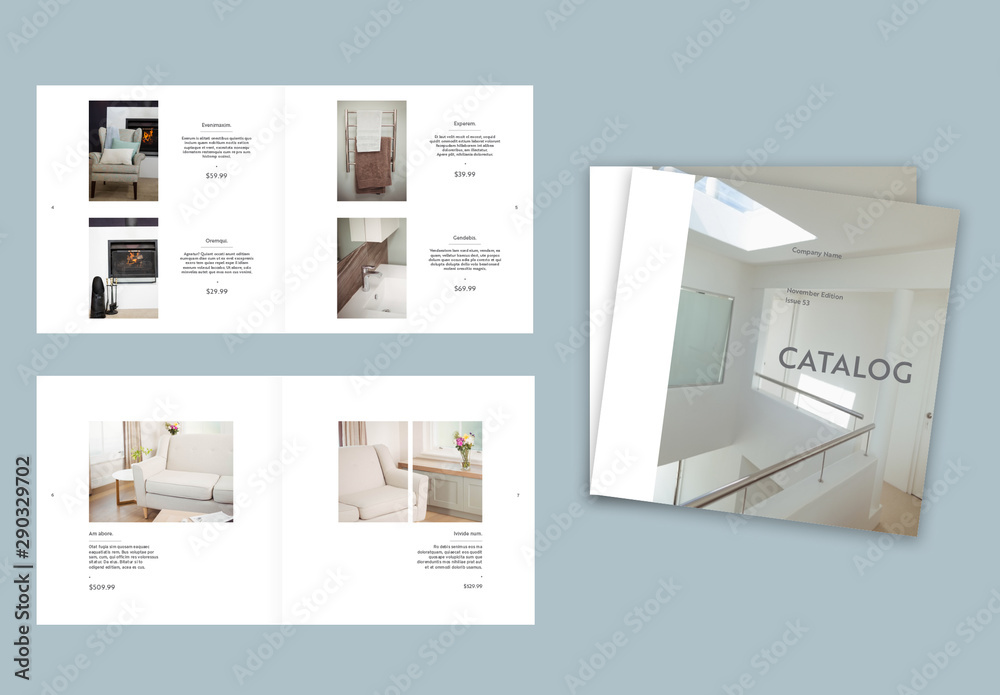 Minimalist Square Catalog Layout Stock Template | Adobe Stock