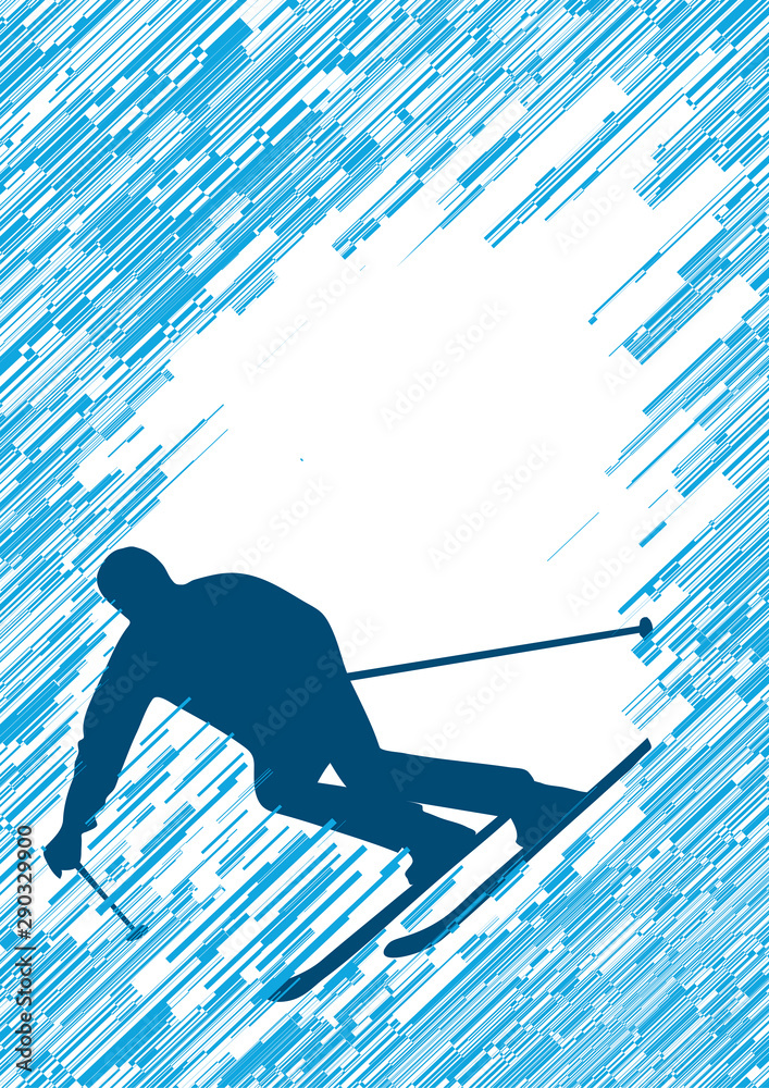 Ski motive.Abstract blue background Stock Vector | Adobe Stock