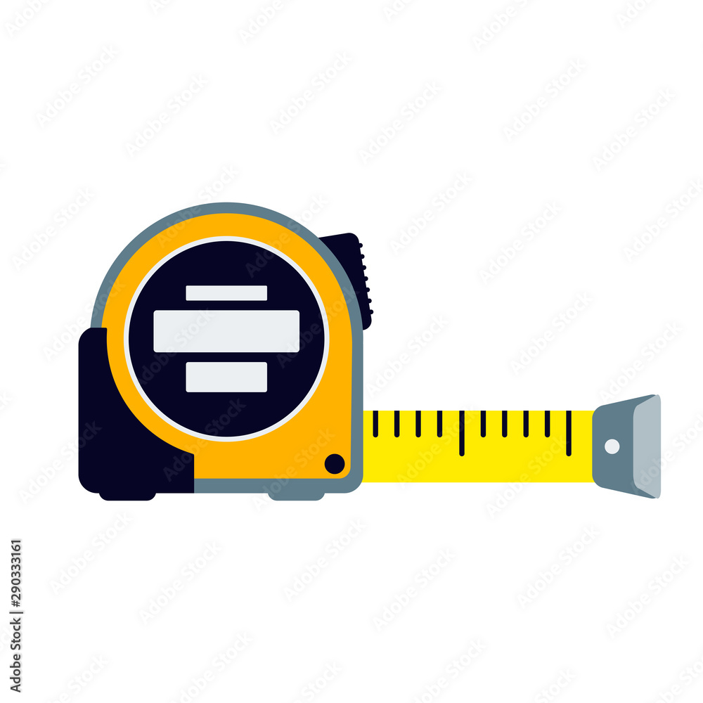 Measuring tape tool. Flat vector illustration on white background ...