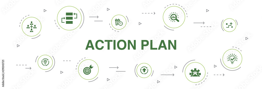 action plan Infographic 10 steps circle design. improvement, strategy ...