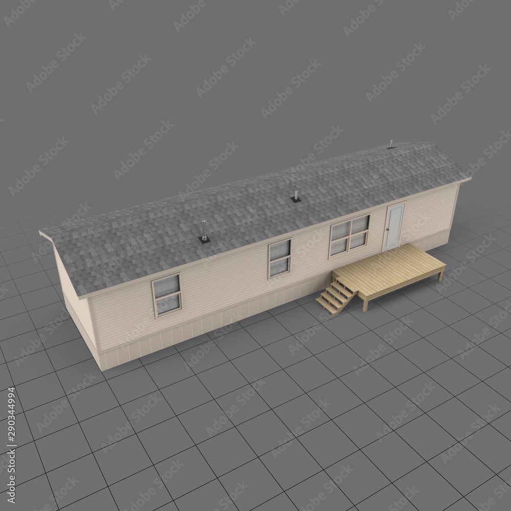 Wide mobile home Stock 3D asset | Adobe Stock