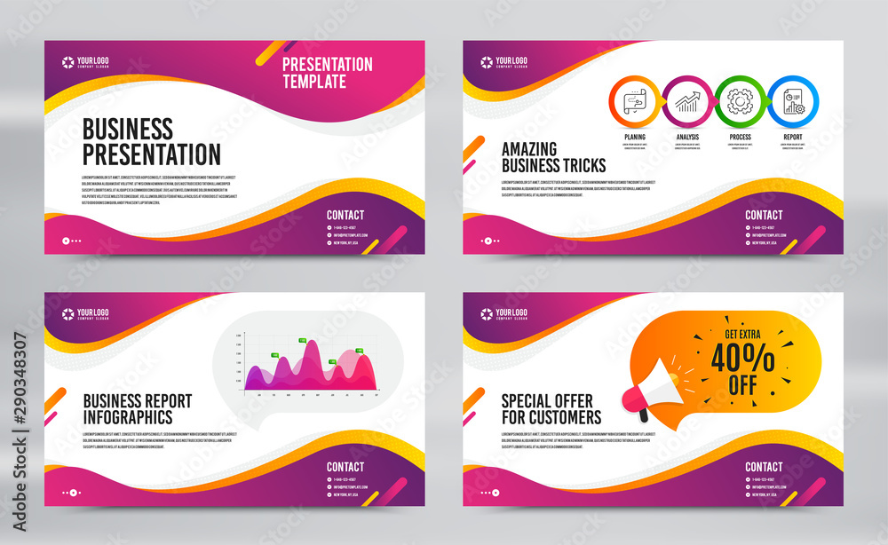 Layout design with cover page. Report presentation slide. Brochure ...