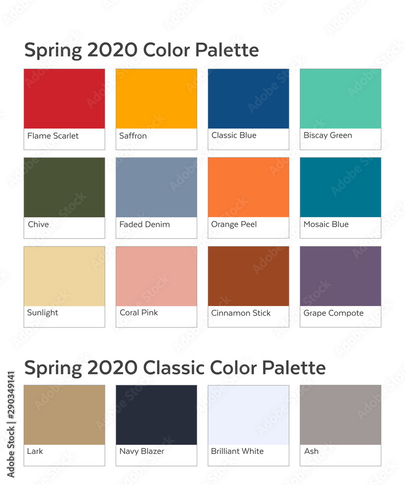 Spring / Summer 2020 Palette Example. Future Color Trend Forecast ...