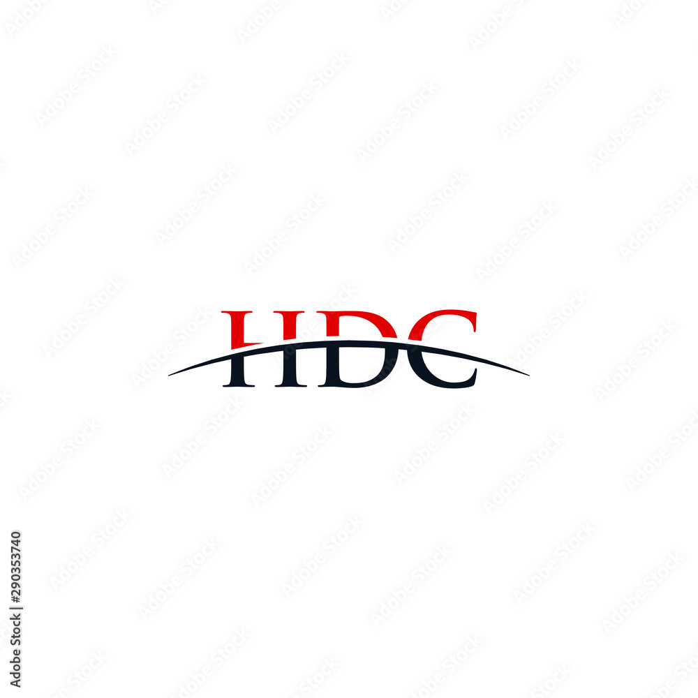 Initial letter HDC, overlapping movement swoosh horizon logo company ...