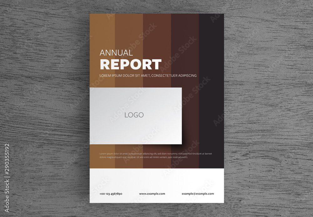 Report Cover Layout with Shades of Brown Stock Template | Adobe Stock