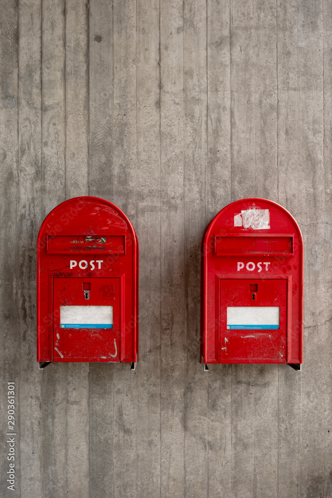 Red post boxes Stock Photo | Adobe Stock