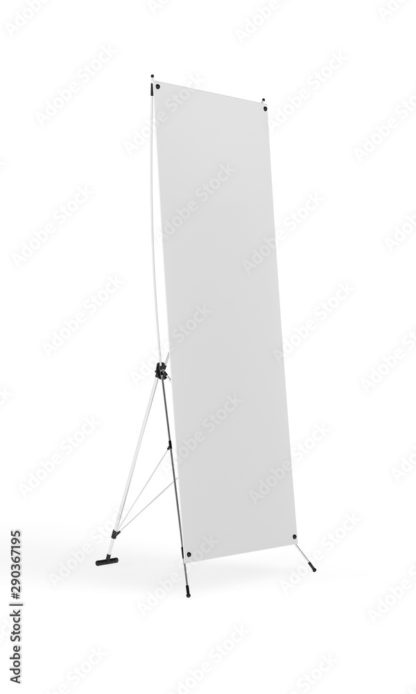 X-stand for your design. Blank white 3d rendering illustration. Stock ...