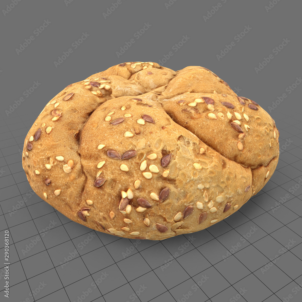 Seeded bread roll Stock 3D asset | Adobe Stock