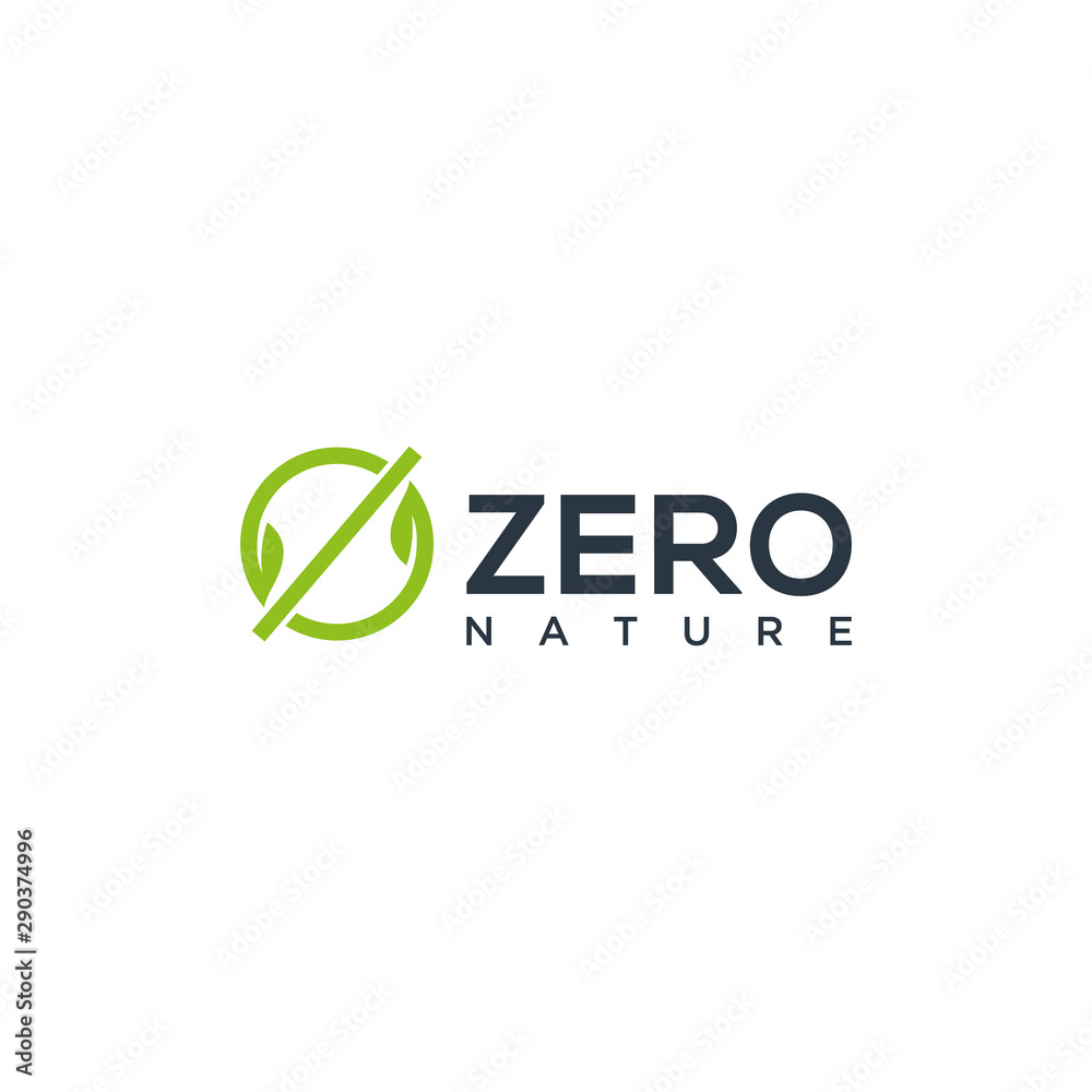 Illustration of a zero sign formed from a circle with leaves around it ...