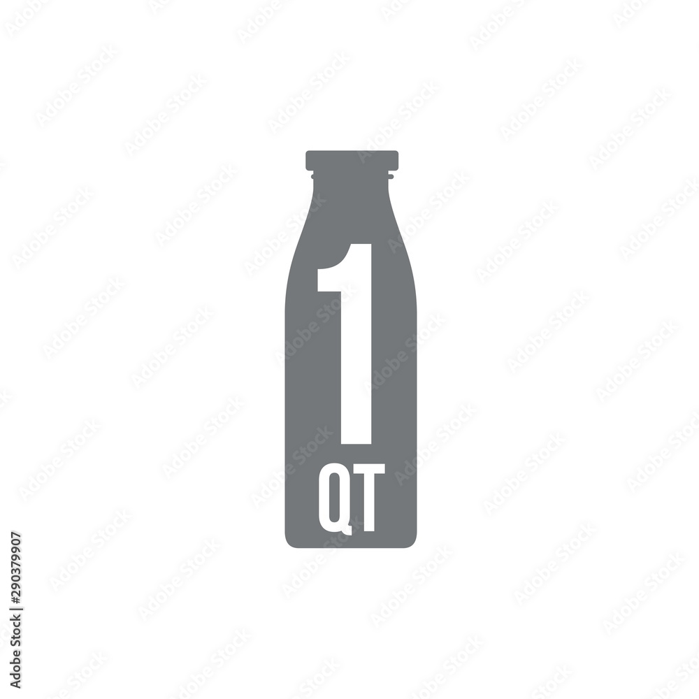 Vektorová grafika „1 quart sign (qt mark) estimated volumes gallons ...