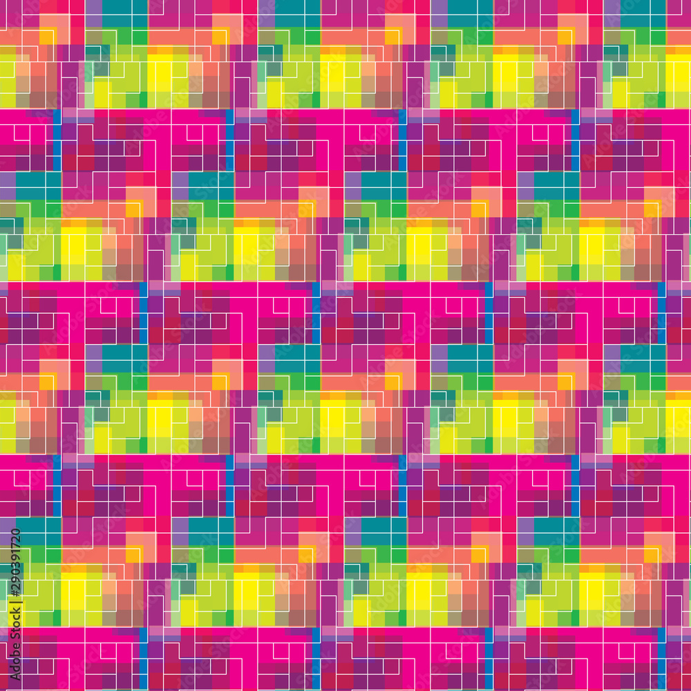 vivid colorful grid design of squares and rectangles. repeating pattern ...