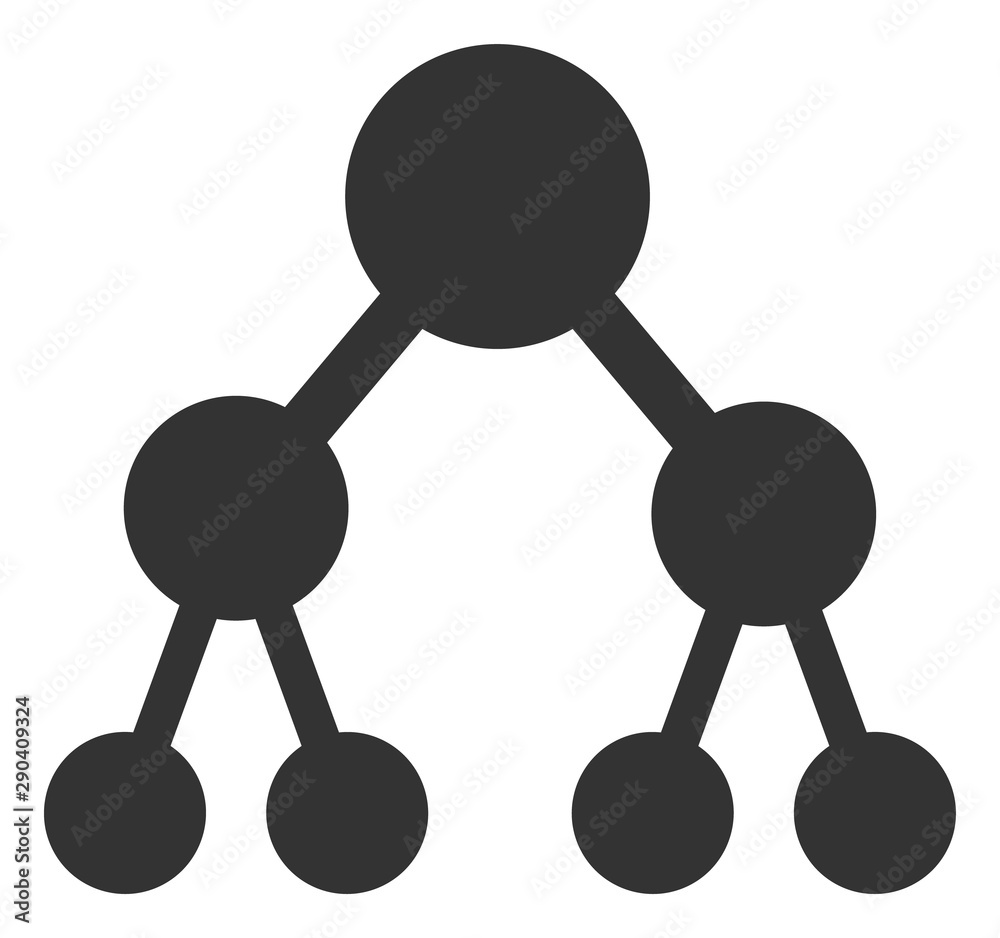 Vector binary tree flat icon. Vector pictograph style is a flat symbol ...