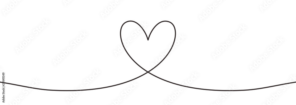 Heart one line drawing minimalist design vector illustration ...