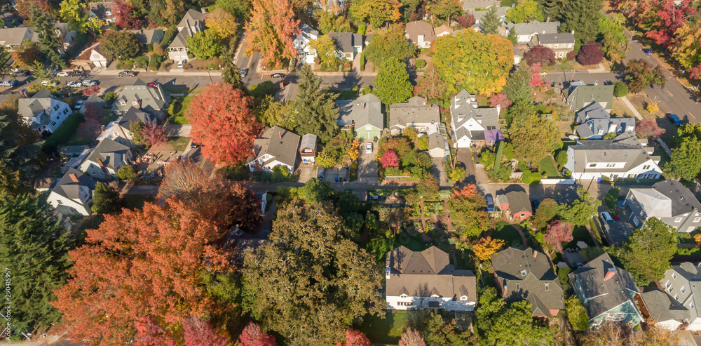 Aerial view of Salem Oregon in the Fall Stock Photo | Adobe Stock